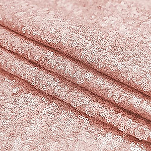 Sugargirl Rose Gold Sequin Backdrop Curtain 4 Panels 2FTx8FT Glitter Rose Gold Background Drapes Sparkle Photography Backdrop for Party Wedding Birthday Wall Decoration
