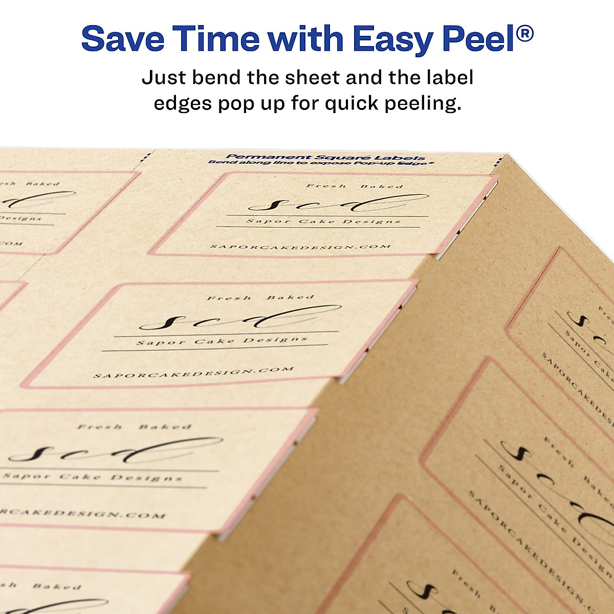 Avery Printable Blank Square Labels, 2" x 2", Kraft Brown, 300 Customizable Labels (22846)