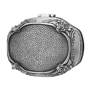 ZZYINH AN207 Vintage Jewelry Box Oval Shaped with Antique Carved Flower Necklace Earring Storage Organizer Jewelry Dispaly Holder Small Jewelry