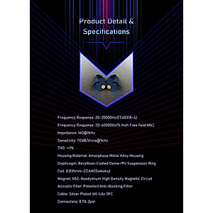 Moondrop SSP Super Spaceship Pulse Beryllium Plated Dome Diaphragm Dynamic Driver in-Ear Earphone