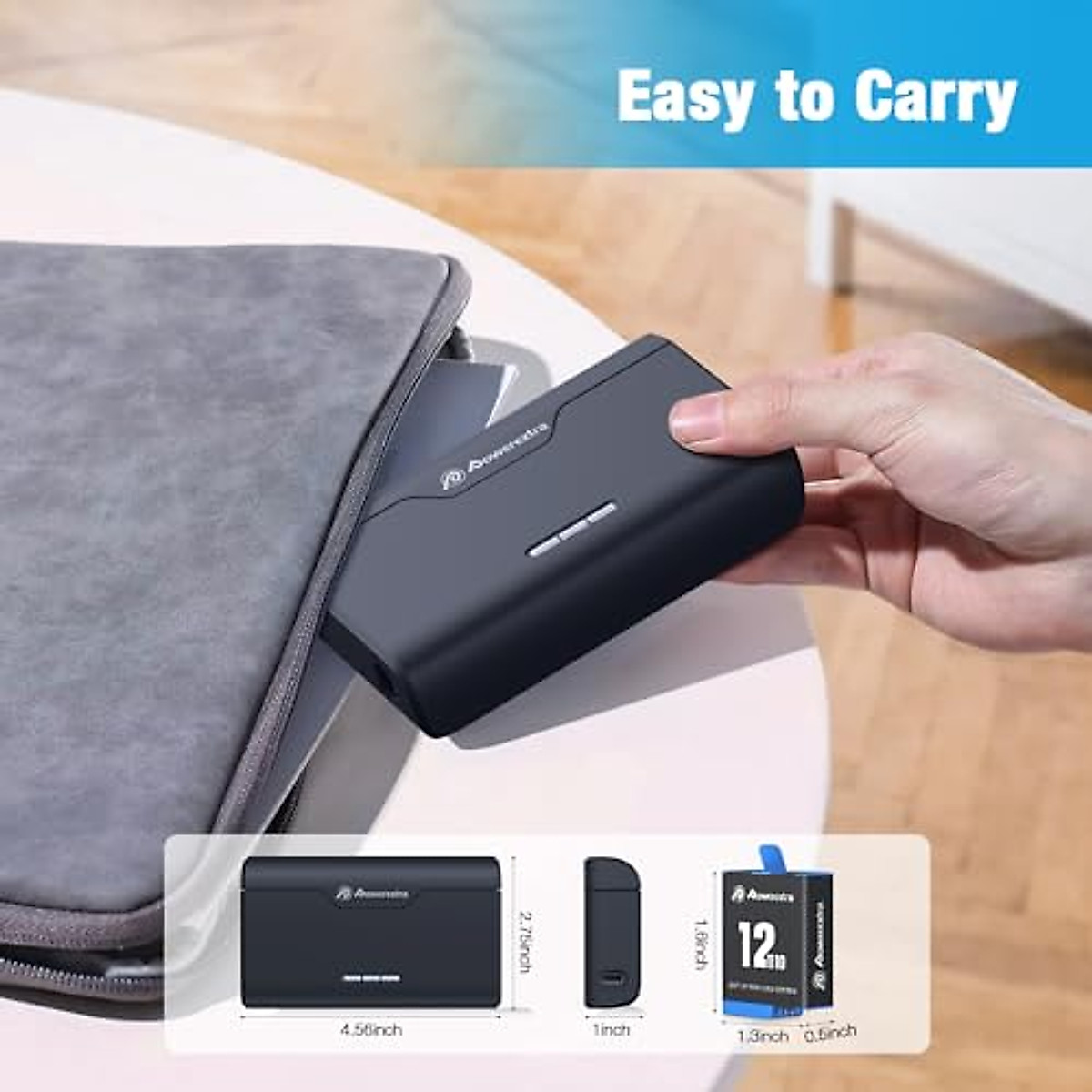 Powerextra Hero 12/11/10/9 Battery 3-Pack(2250mAh) and 3-Channel USB Storage Quick Charger for Gopro Hero 12 Gopro Hero 11 Hero 10 Hero 9 Black Compatible with Gopro Hero 9/10/11 Battery and Charger