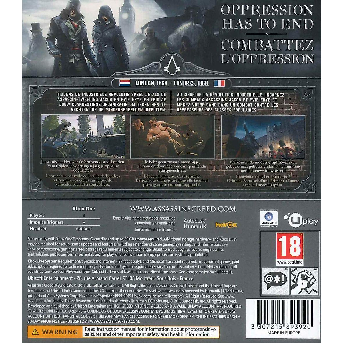 Ubisoft Assassin's Creed, Syndicate Xbox One