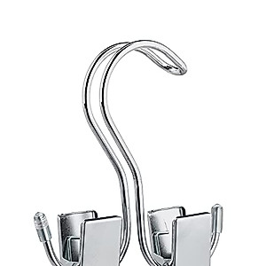 Relaxdays Boot Clips Set of 5 Double Clamp Rubberised Storage Boots & Hats Iron Boot Hanger Silver 5 Pieces