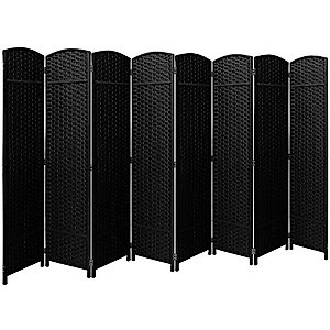 Sorbus Room Divider Privacy Screen, 6 ft. Tall Extra Wide Foldable Panel Partition Wall Divider, Double Hinged Room Dividers and Folding Privacy Screens (Black)
