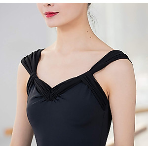 Whitewed Ballet Leotard Women Short Sleeve Gymnastics Ballet Bodysuit Dancewear Black