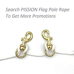 PISSION Flag Clips 4 Pack Heavy Duty Brass Swivel Snaps Hook for Rope, Flag Pole Hardware to Attach with Rope, Dog Chain, Leather Craft