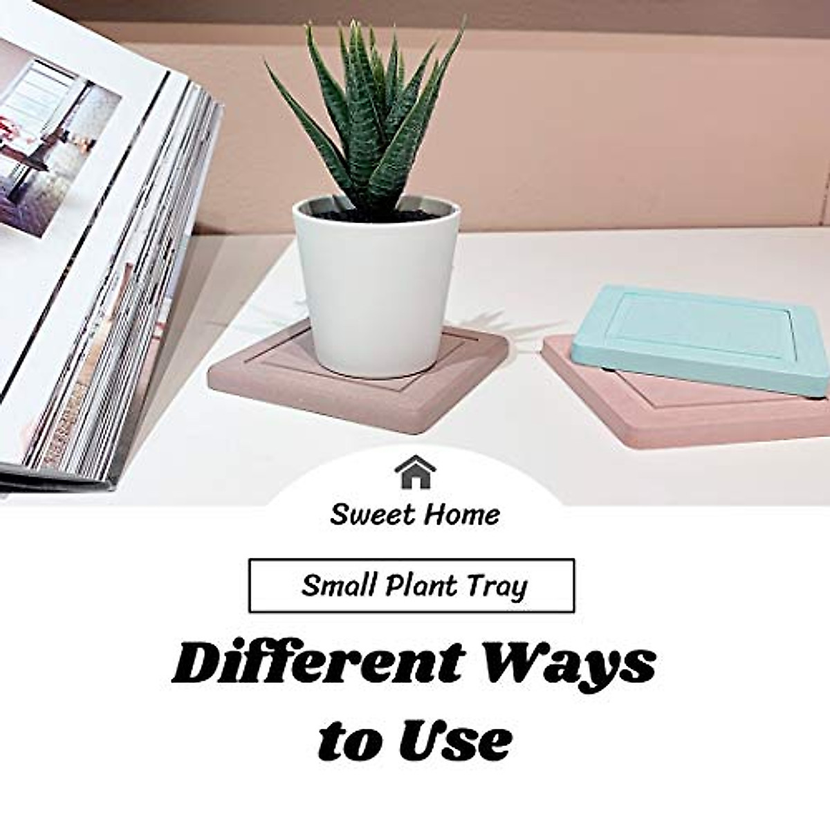 Sunny Eli Diatomite Cup Coaster Mat 2 Pack, Coasters for Drinks, Diatomite Cup Holder Mat, Coasters, Fast Water Absorbent Coasters, Self-Dry Diatomaceous Cup Holder, Small Plant Tray (Desert Mauve)