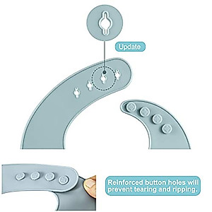 PandaEar Set of 3 Cute Silicone Baby Bibs for Babies & Toddlers (10-72 Months) Waterproof, Soft, Unisex, Non Messy (Brown/Blue/Green)