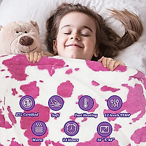 2 in 1 Weighted Electric Heated Blanket 36" x 48" Warming with 12 Heating Levels, Glass Beads Soft Micromink and Sherpa - GOQOTOMO P36