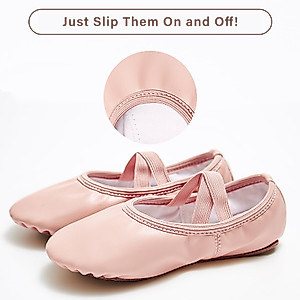 Stelle Ballet Shoes for Girls Toddler Dance Slippers Soft Leather Ballerina Boys Shoes for Toddler/Little Kid/Big Kid/Women(Ballet Pink, 2ML)