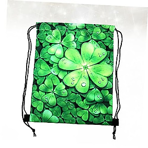 PACKOVE 3pcs Four leaf storage bag Drawstring backpack sport backpack St Patrick Day sack irish party party decor shopping bag printed travel bag printing gift bag Ireland Tackle Backpack