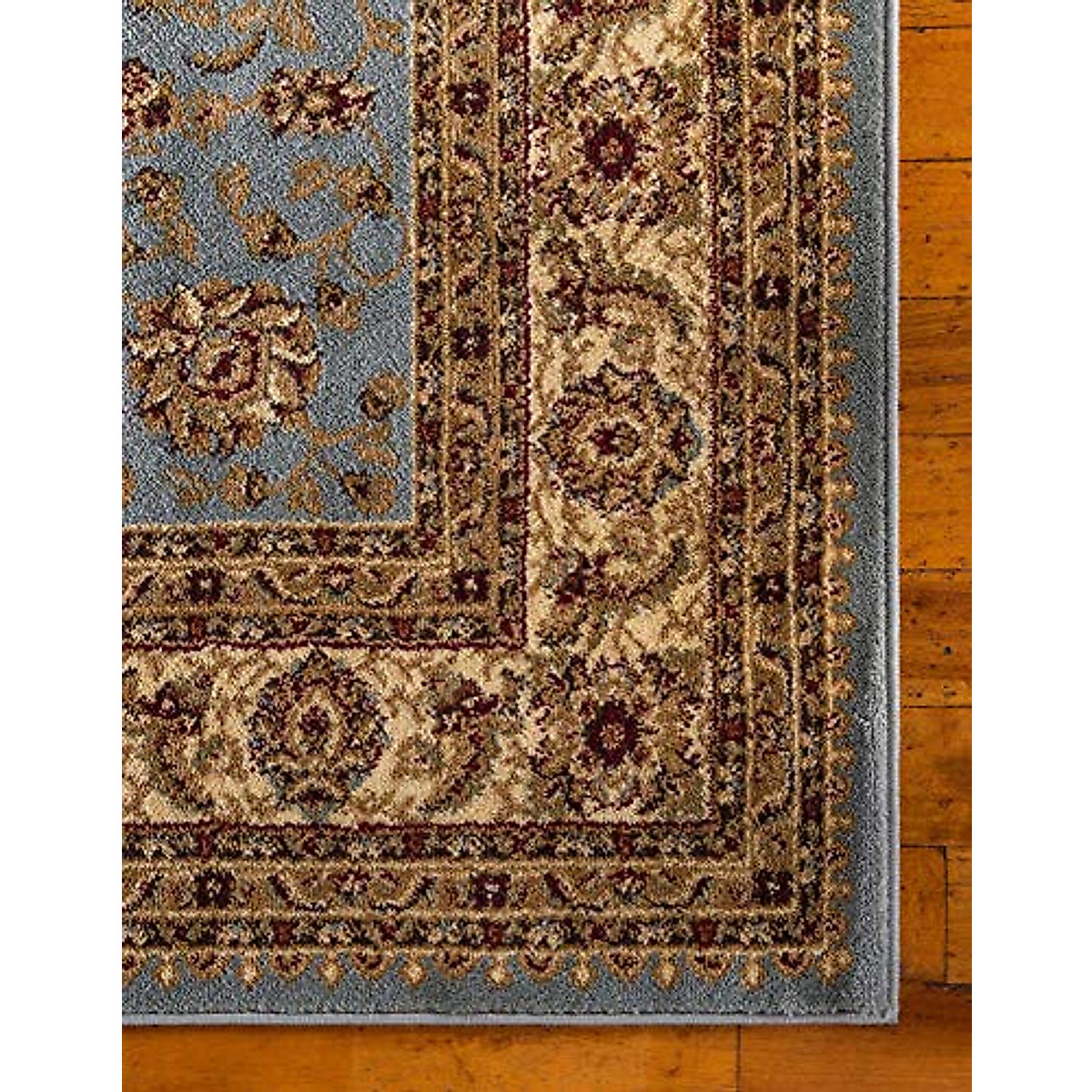 Unique Loom Voyage Collection Traditional Oriental Classic Intricate Design Area Rug (4' 0 x 6' 0 Rectangular, Light Blue/Gold)