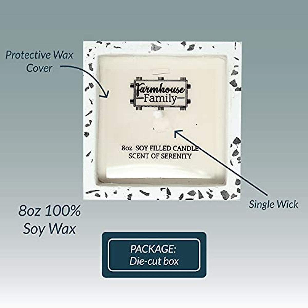 Pavilion - 3.5" Square Mom Another Word for Love 100% 8 oz Soy Wax Single Wick Candle - Serenity Scented