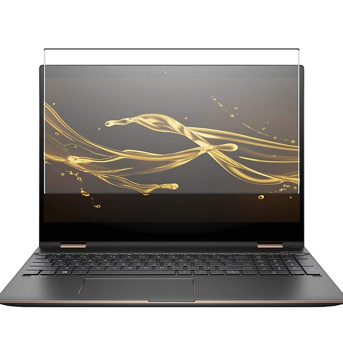 Puccy Anti Blue Light Tempered Glass Screen Protector Film, compatible with HP Spectre x360 15-ch000 2018 15.6" （Active Area Cover Only） Protective Protectors Guard