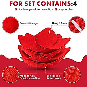 Microwave Bowl Huggers Warmers for Food Microfiber Heat Resistant Food Warmer Set Microwave Safe Handle Hot and Cold Bowls Holder Without Burning Your Hands Set of 4 Microwave Bowl Huggers