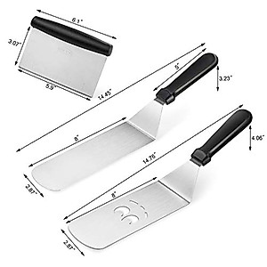 New Star Foodservice 1029161 Commercial-Grade 3-Piece Stainless Steel BBQ Spatula Set