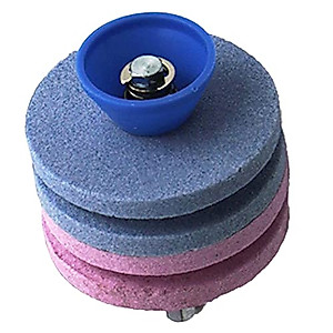 4 Layers Lawn Mower Blade Sharpener for Drill, Lawn Mower Sharpener Rotary Grinding Garden Faster Tool Hand Drill Attachment, Lawn Mower Sharpener Grinder Wheel Stone for Most Power Drill Hand Drill