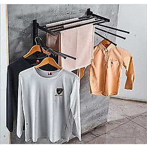 Xeternity-Made XMSound Clothes Drying Rack ,Wall Mounted Swivel Towel Rack & Hooks and Swing Arms , for Laundry Room and Bathroom