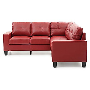 Glory Furniture Newbury KD Sectional, Red. Living Room Furniture, 35" H x 82" W x 32" D