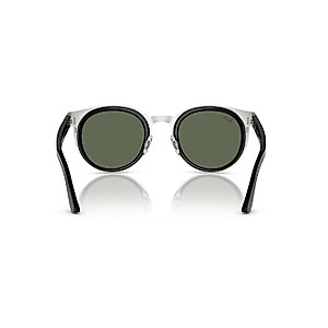 Ray-Ban RB3710 Bonnie Round Sunglasses, Black on Silver/Dark Green, 50 mm