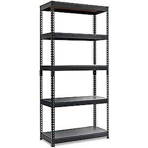 HOMEDANT 5 Tier Laminated Metal Shelving Unit Adjustable Garage Storage Utility Rack Heavy Duty Shelves Organization Multipurpose Shelf Warehouse Basement Shed Pantry 31.9" W x 16.2" D x 71.3" H 1Pack