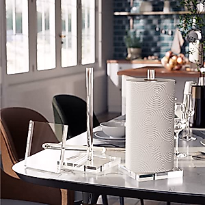 Antimbee Countertop Towel Paper Holder, Transparent Roll Papertowel Dispenser Stand