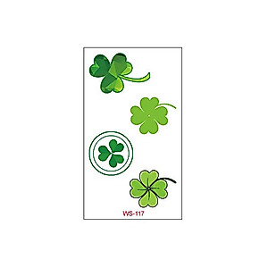St. Patrick's Day Tattoos 120 pcs Temporary Shamrock Tattoos 20 Set for St. Paddy's day Irish Tattoo Sticker Clover Tattoos Parade Party Favors Decorations