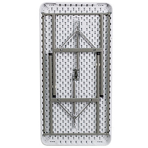 Flash Furniture Elon 4' Rectangular All-Occasion Plastic Folding Event Table, Foldable Portable Banquet Table for Indoor/Outdoor Events, White