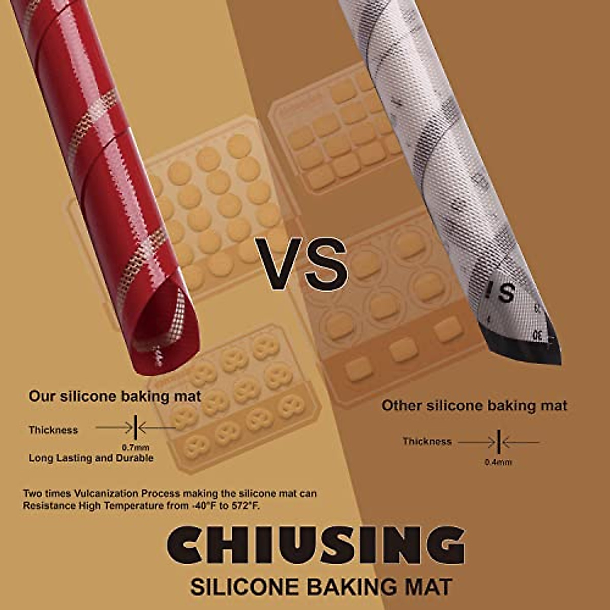 Silicone macaron baking mats with measurements,6 piece BPA free macaron silicone bake pastry mat for cake,cookie,pizza and macaron