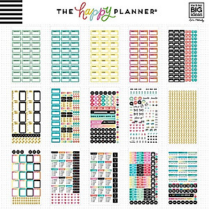me & my BIG ideas Sticker Value Pack for Mini Planner - The Happy Planner Scrapbooking Supplies - Fitness Theme - Multi-Color & Gold Foil - Great for Projects & Albums - 30 Sheets, 1939 Stickers