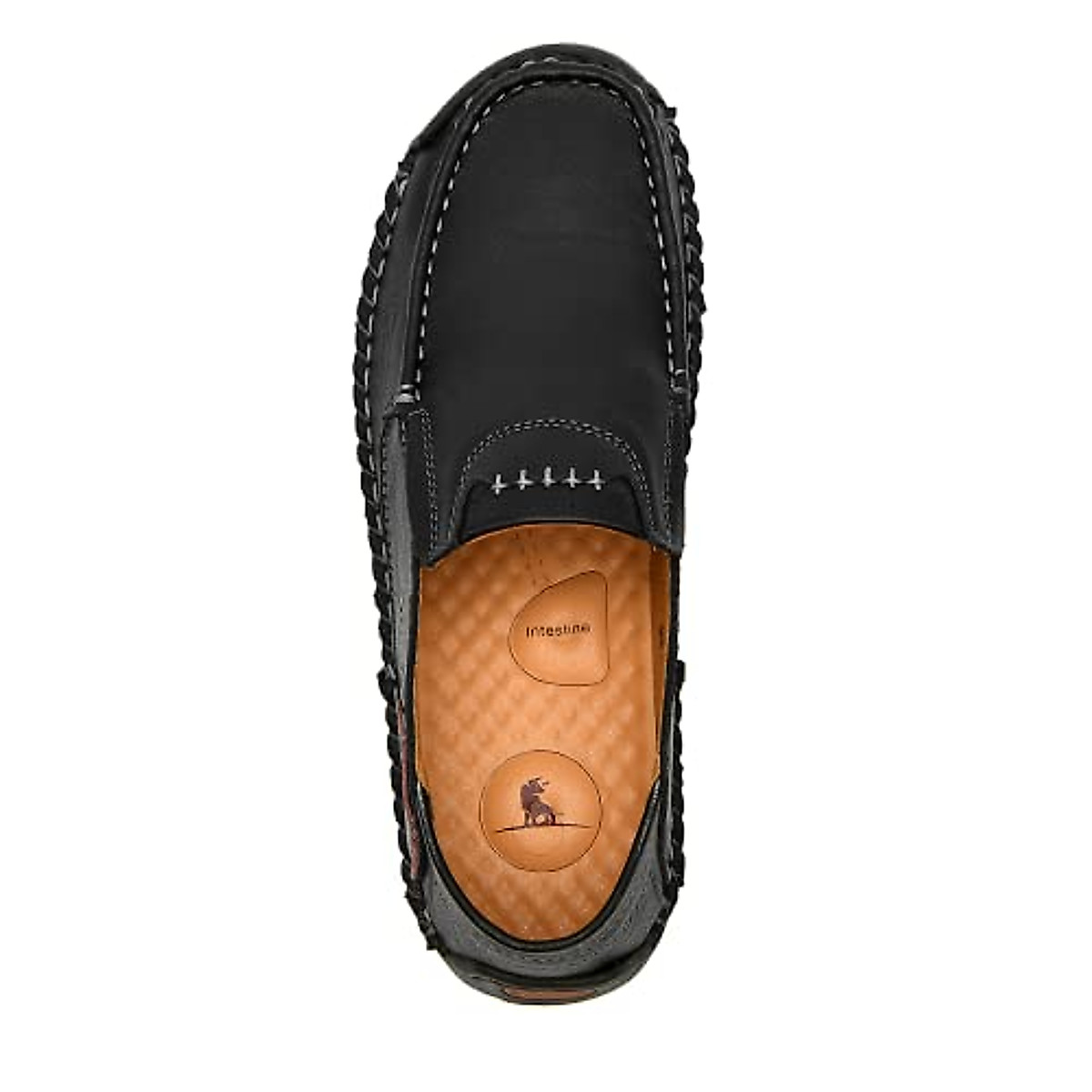 ENLEN&BENNA Men's Loafers Slip-On Casual Leather Dress Shoes Lightweight Comfortable Driving Walking Shoes Black Size 10.5