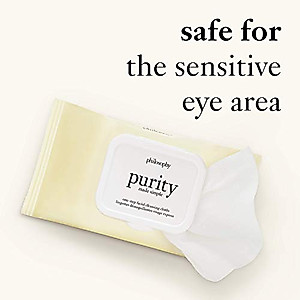 philosophy purity made simple one-step facial cleansing cloths - easily removes makeup, dirt & oil on the go - skin is left clean and comfortable with no rinsing needed - 30 ct.