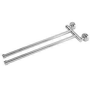 Wifehelper Swivel Towel Bar Bathroom Wall Mounted Towel Rack Swing Out Rotating Hanger Towel Holder Storage Organizer Space Saving for Bathroom(2 Arms)