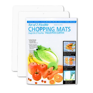 Kitchen Cutting Board | Flexible Chopping Mats | Food Safety | Hanging Hole for Easy Drying | 12x15” Size | Set of 4