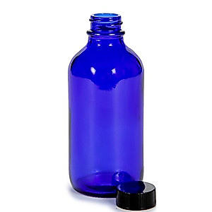 Vivaplex, 12, Cobalt Blue, 4 oz Glass Bottles, with Lids