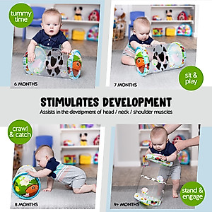 Hoovy Infant Crawling Toys | Toys for Crawling Babies | Crawling Toys for Babies 6-12 Months | Beginner Crawl Along Baby Roller | Drop Maze Tummy Time Activity Center | Early Development Jumbo Roller