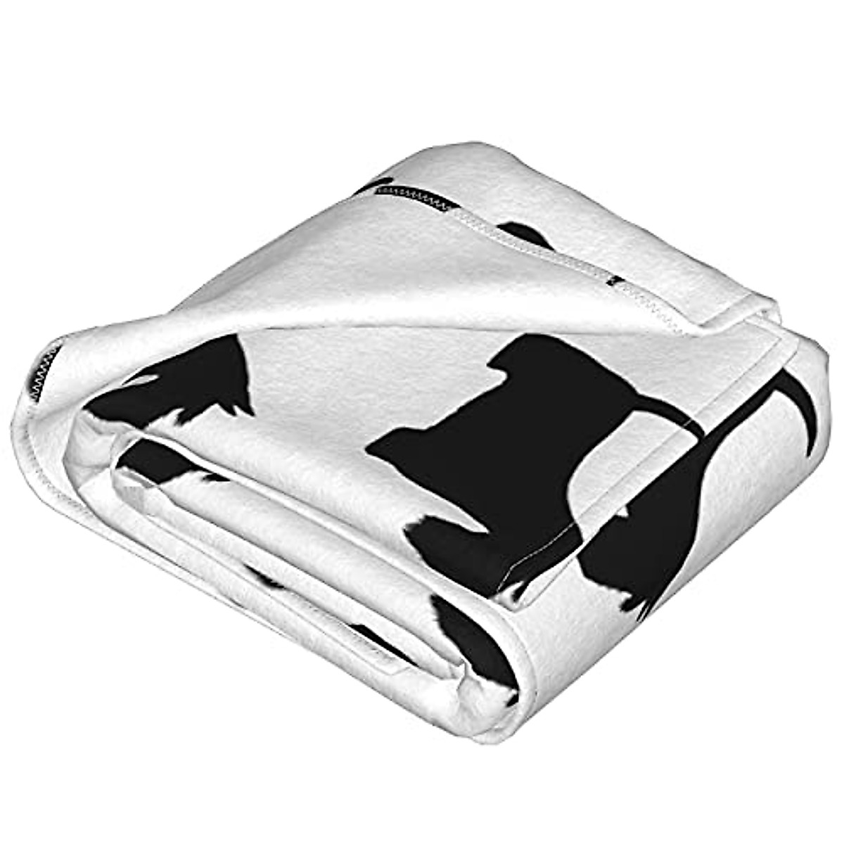 Annalice Scottish Terrier Silhouette Black Scottie Dog Flannel Fleece Blanket Ultra-Soft Fluffy Warm Throw Blanket for Couch Bed All Seasons Suitable for Women, Men, Black Scottie Dog, 80x60 Inches