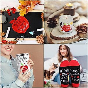 UAREHIBY Teacher Gifts,6 PCS Teacher Appreciation Gifts,Back to School Gifts for Teachers,End of The Year,Graduation,Valentine's Day Gifts for Teacher with Socks,Pen Holder,Scented Candle