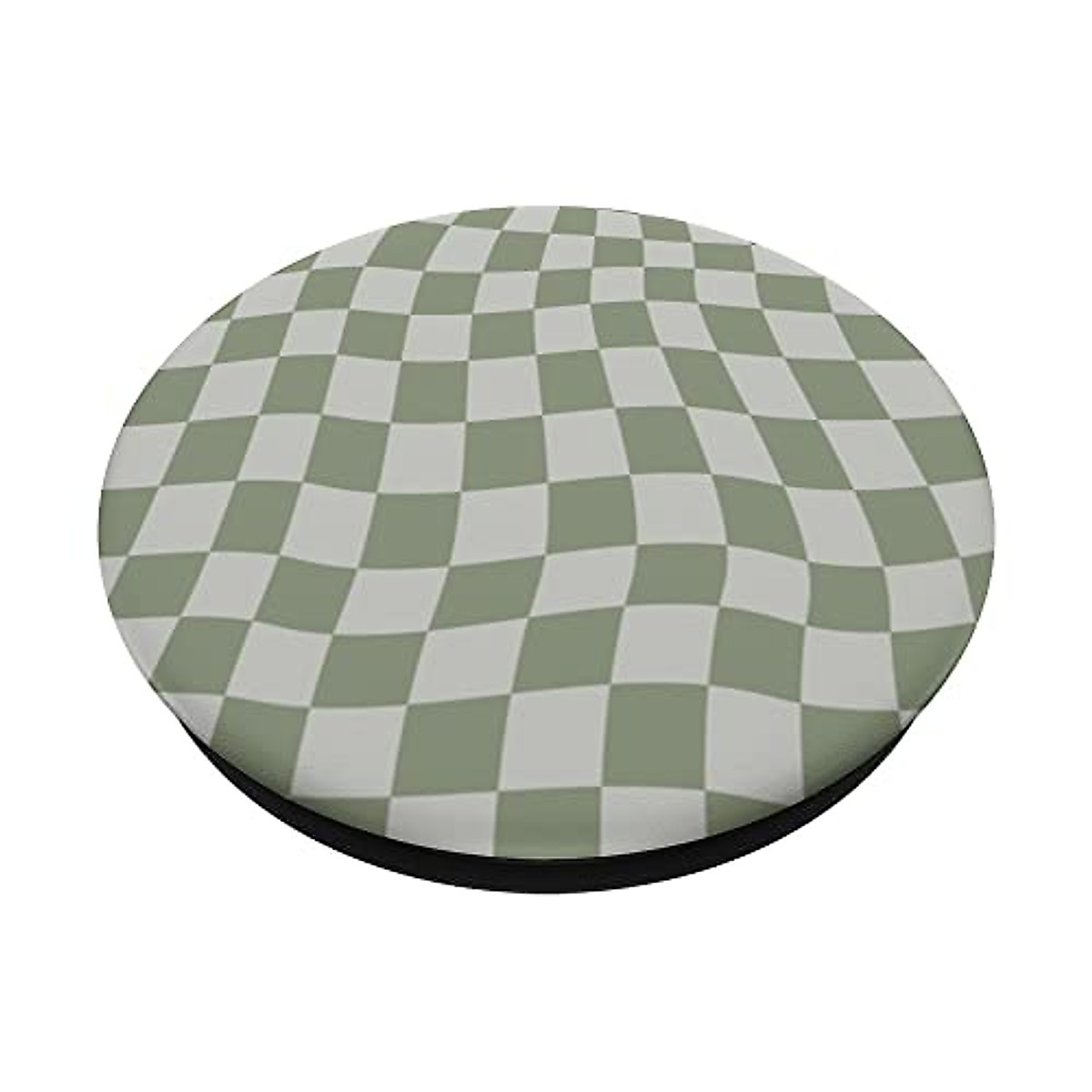 Wavy Checkered Sage Green Checkerboard Pattern Aesthetic PopSockets Swappable PopGrip