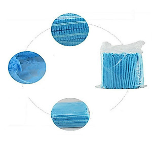 R RMS DEALZ 100 Pcs 21” Disposable Bouffant Caps, Hair Head Cover Net, Non-Woven, Medical, Labs, Spa, Nurse, Tattoo, Food Service, Health, For Men and Women (blue)…