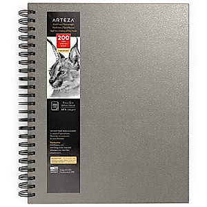 ARTEZA Spiral Sketch Book 9x12 Drawing Pad 100 Sheets Sketch Pads for Drawing for Adults & Teens