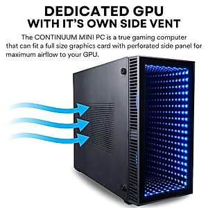 Continuum Mini Gaming Desktop - NVIDIA GeForce RTX 4070 Super 12GB, AMD 8-Core Ryzen 7 8700F CPU, 32GB DDR5 RAM, 1TB Gen4 NVMe SSD, WiFi 6, Windows 11 Home - Tiny Liquid Cooled RGB Gamer Computer