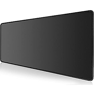 KTRIO Large Gaming Mouse Pad with Stitched Edges, Extended Mousepad with Superior Micro-Weave Cloth, Non-Slip Base, Water Resist Keyboard Pad, Desk Mat for Gamer, Office & Home, 31.5 x 11.8 in, Black