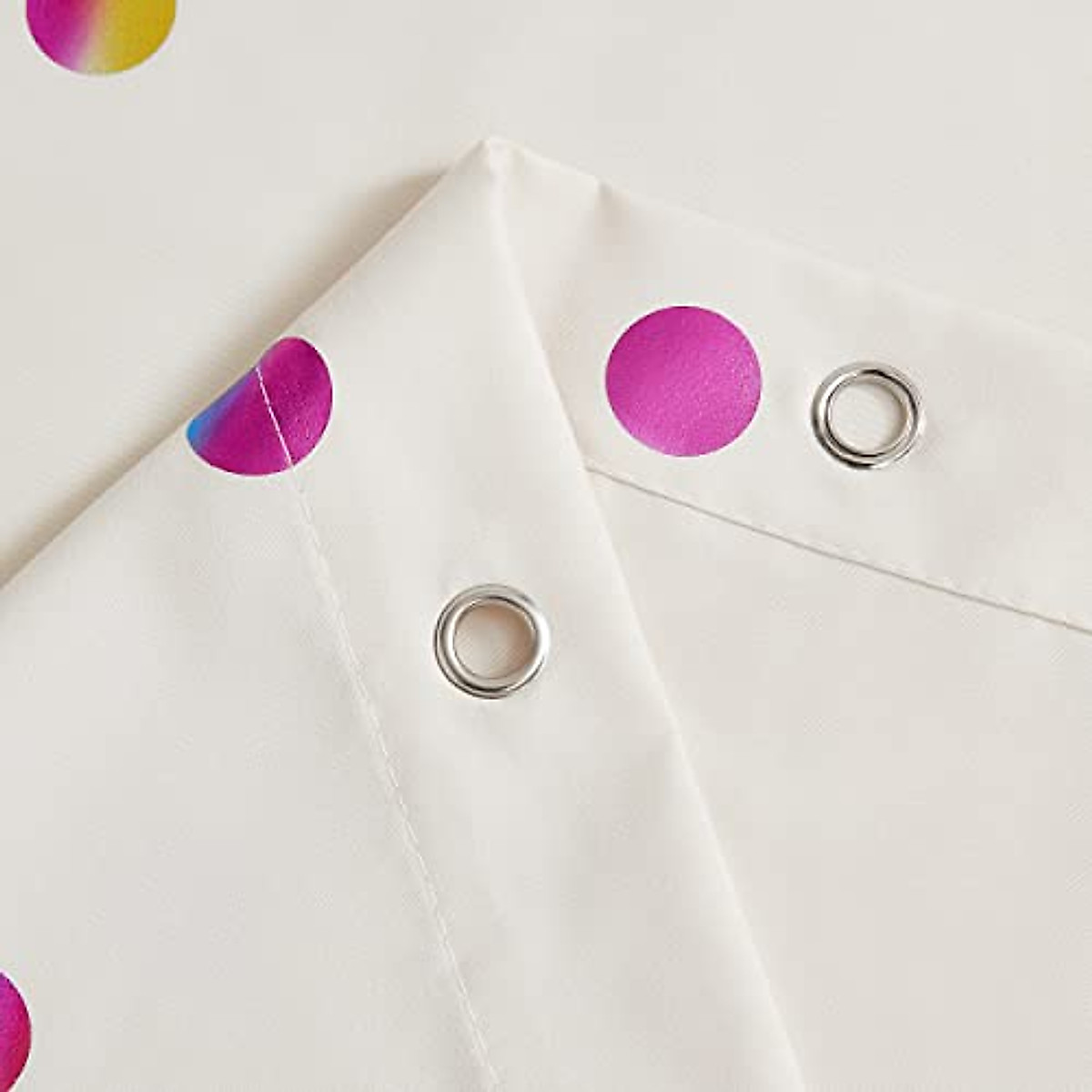 Beige Shower Curtains for Bathroom Metallic Polka Dot Shower Curtains Waterproof Hookless Shower Curtains with Grommet for Kids Soft Microfiber Fabric Shower Curtain Sets 70 x 72 Inches