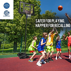 Giantex Portable 10Ft Basketball Hoop Outdoor, Height Adjustable 8.5-10 Ft 39 Inch Backboard Basketball Goal, Suit for Court, Driverway, Garage, Outdoor Indoor Basketball Stand for Kids, Youth, Junior