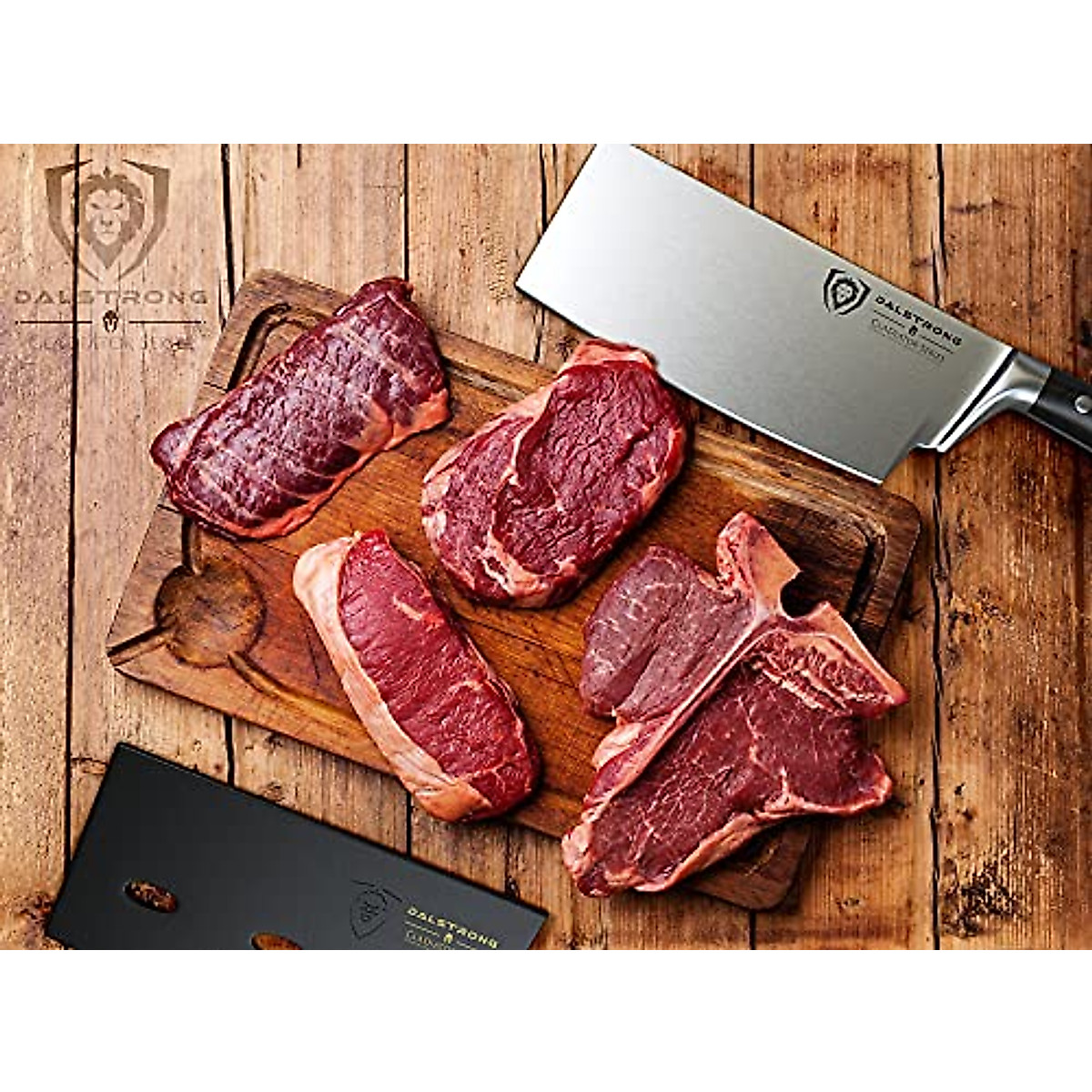 DALSTRONG Meat Cleaver Knife - 7 inch - Gladiator Series - Heavy Duty - Razor Sharp - Forged High Carbon German Steel Kitchen Knife - Black G10 Handle - Butcher, Bone - Sheath Included - NSF Certified