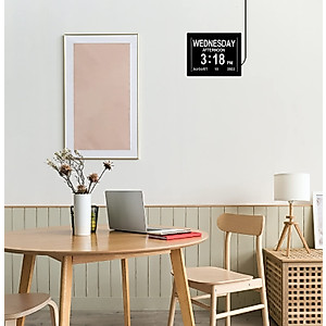 Digital Calendar Clock Date and Time Day of The Week Clock 8 Alarm Options + Auto Dimming for Seniors Dementia Elderly Patients