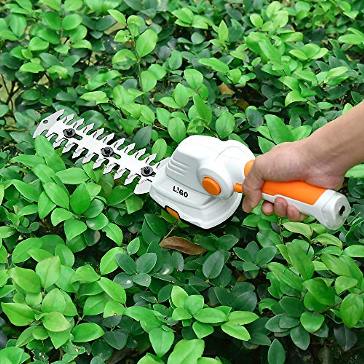 LIGO 7.2V Hedge Trimmer Battery Powered, Lightweight Cordless Trimmers, 2 in 1 1500mAh Multi-Perspective Adjusted Electric Grass Shears for Garden Ar.N KX7.2VG001(Grass Shear)