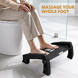 Foot Rest,6 Height Adjustable Foot Rest for Under Desk at Work,Ergonomic Under Desk Footrest with Massage Particle and Rollers,Office Under Desk Foot Stool for Promote Leg Circulation,Relieve Pressure