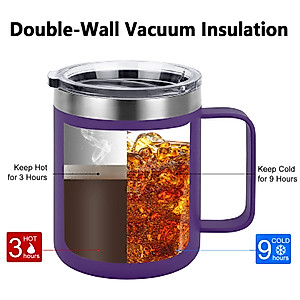 Gtmileo Mothers Day Gifts for Mom, Happy Mothers Day Stainless Steel Insulated Coffee Mug, Mom Gifts from Daughter Son, Birthday Christmas Gifts for Mom New Mom Mom to Be Mother Women(12oz, Purple)